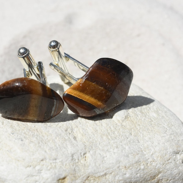 Tiger Eye Cufflinks - Etsy