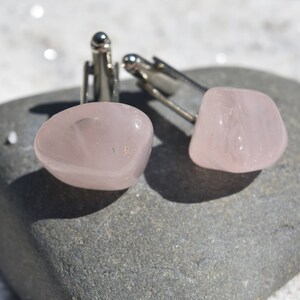 Custom Rose Quartz Stone Cufflinks - Etsy