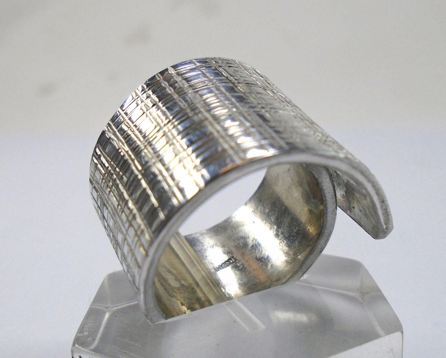 Open Aluminum Ring Handmade Forged With Juta Texture and Personalized ...