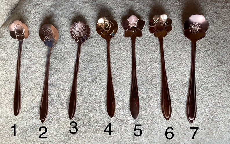 Flower Teaspoons Wire Wrapped With Crystals Stainless Steel - Etsy