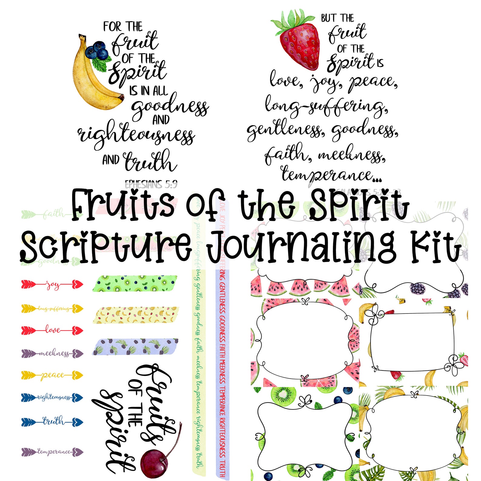 Fruits of the Spirit Printable Scripture Journaling Kit - Etsy