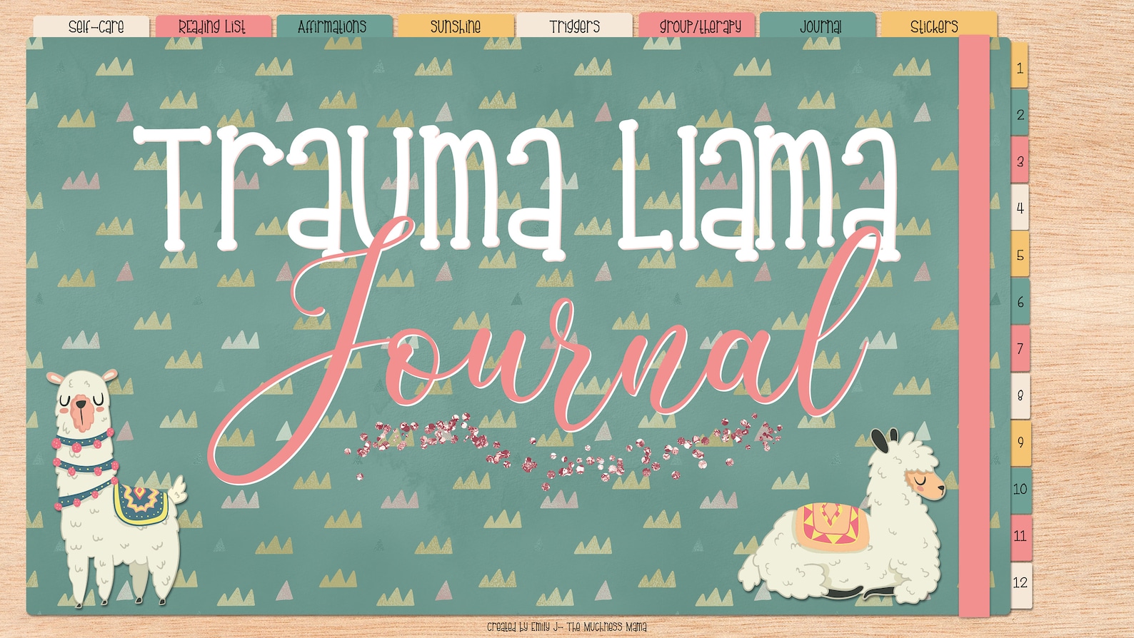 Trauma Llama Journal Linked PDF Digital Notebook for Trauma and PTSD 12 ...
