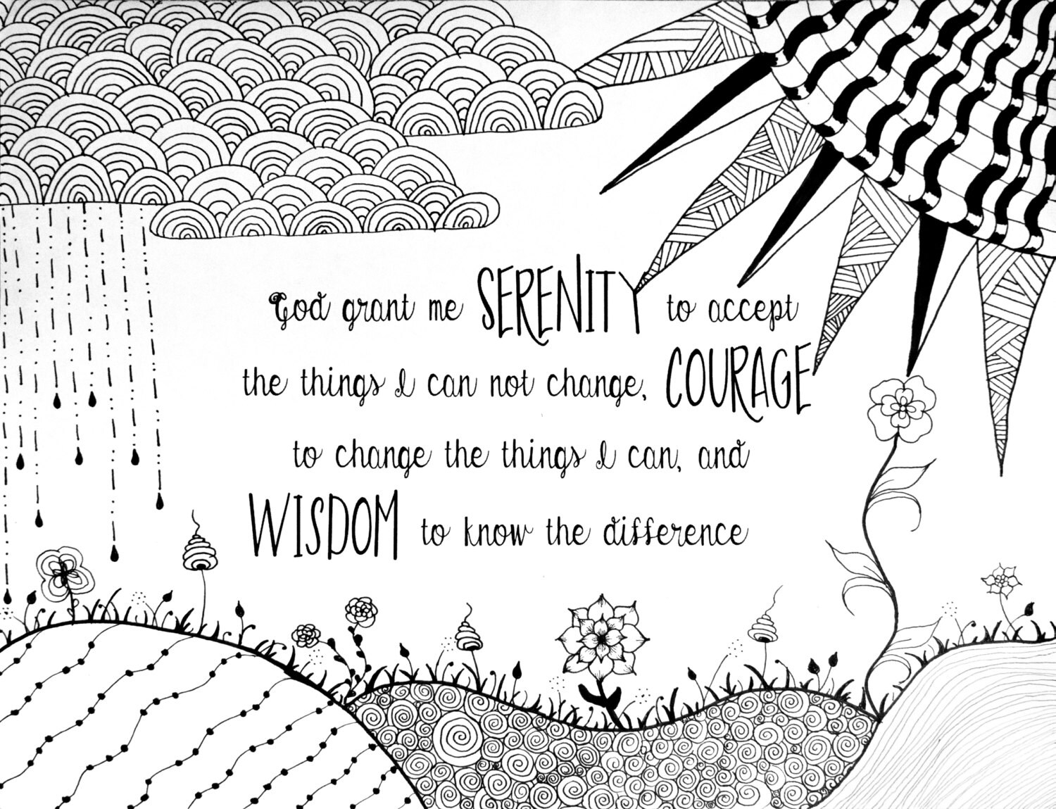 Serenity Prayer Coloring Page - Etsy