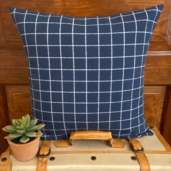 Neutral Windowpane Pillow - Etsy