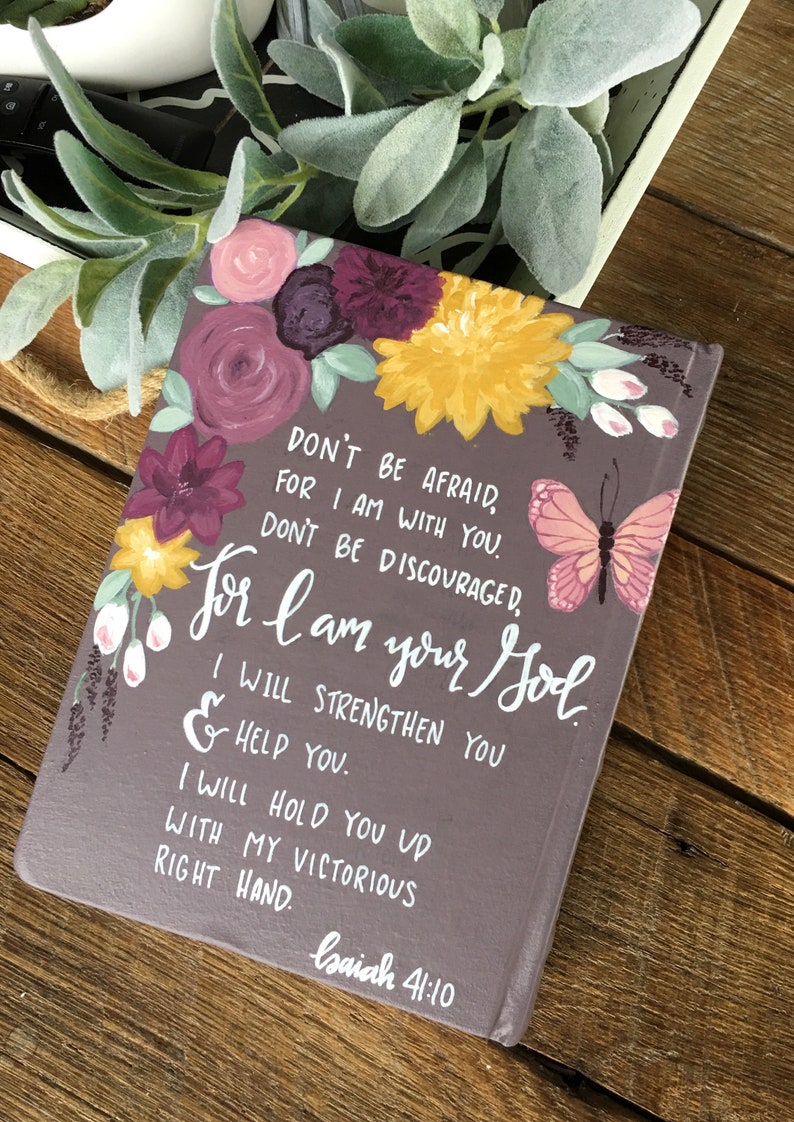 Butterfly and Floral Hand Painted Journaling Bible With - Etsy