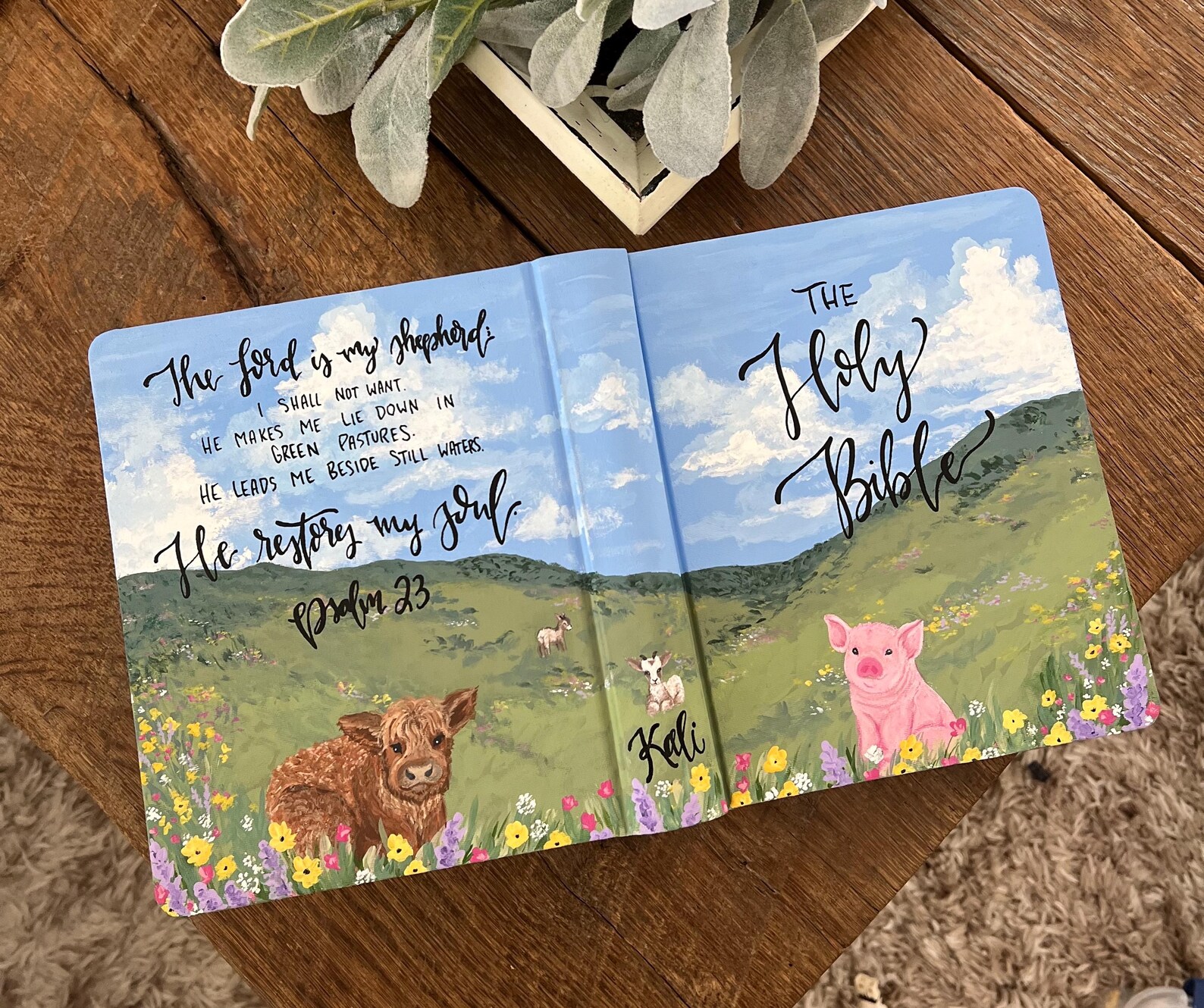 Psalm 23 Green Pasture Farm Animal Bible - Etsy