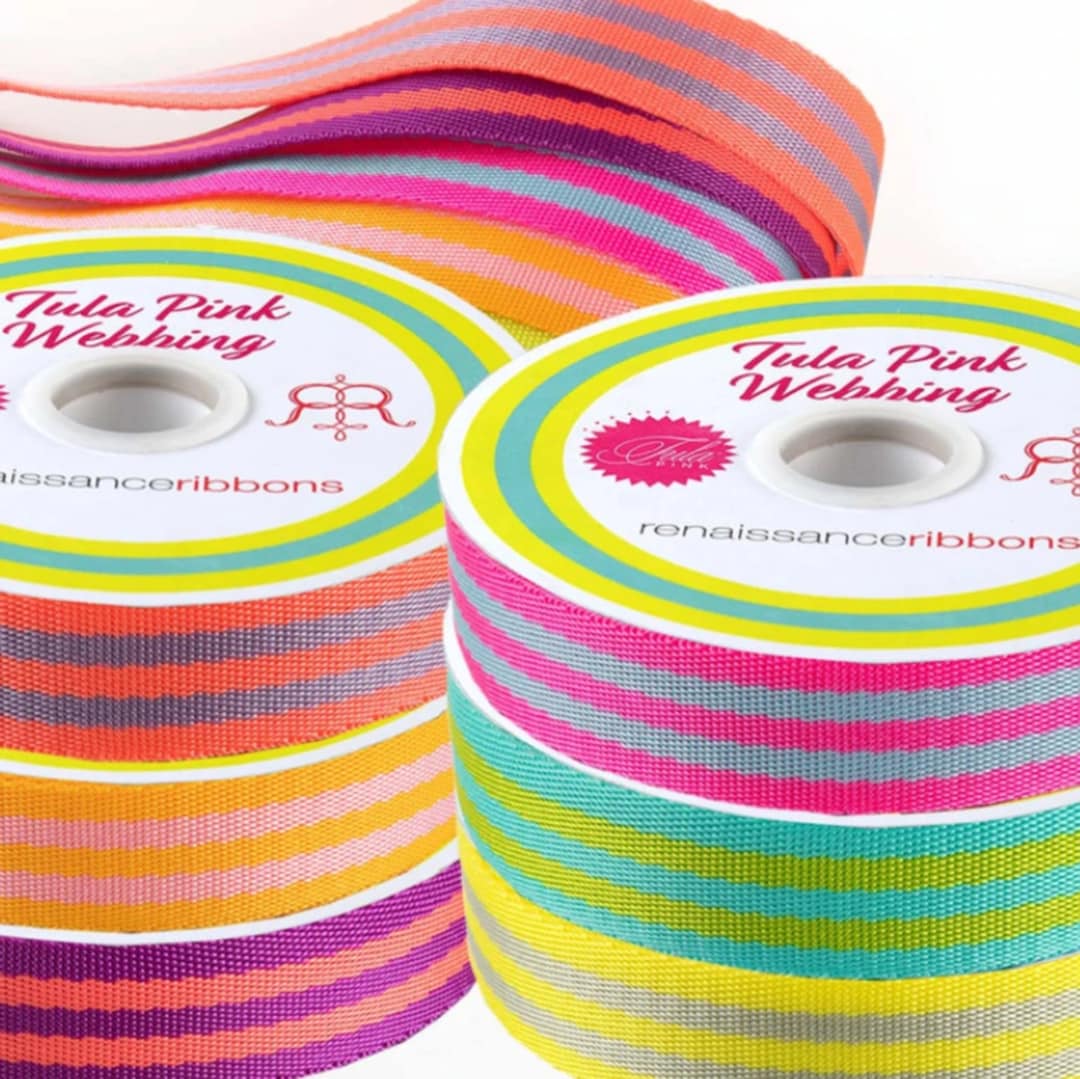 Tula Pink | Renaissance Ribbons | 1 Inch Stripe Nylon Strapping ...