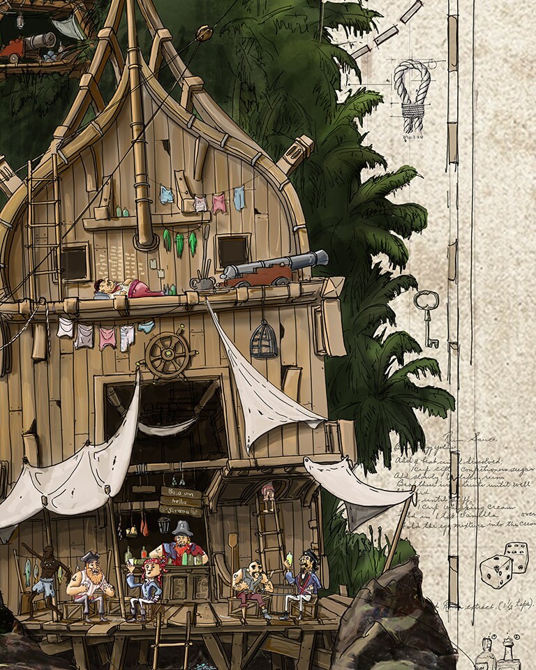 Pirate Ship Skull Island. Poster. Large 50x70cm 1975 X 275 - Etsy