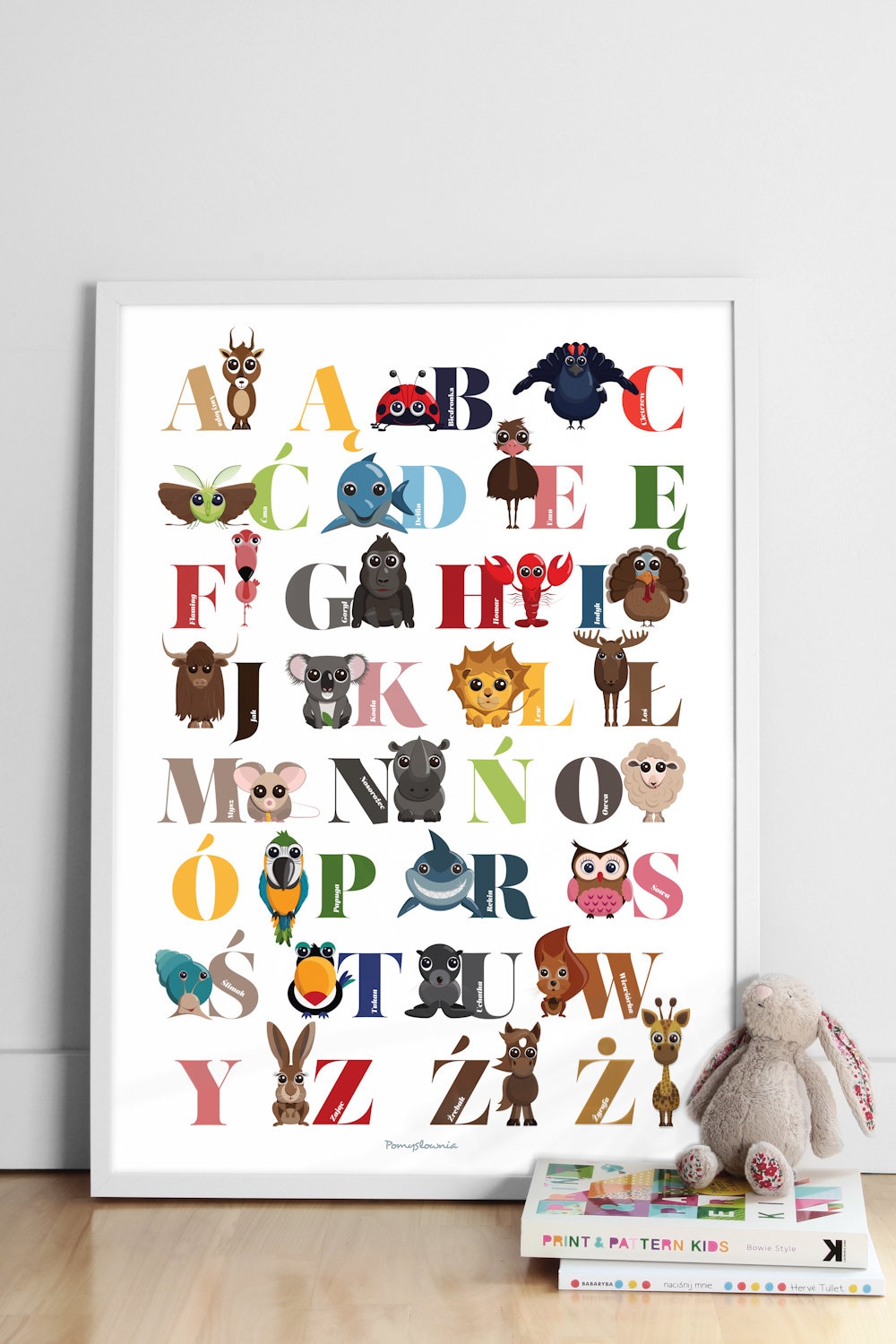 Colorful POSTER With the Polish Alphabet and FUNNY ANIMALS, Large ...