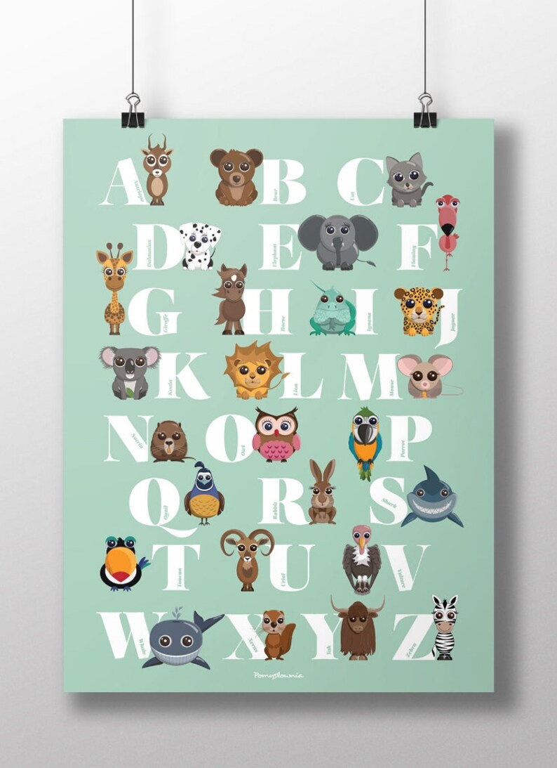 ENGLISH ALPHABET Colorful Poster With the English Alphabet and Funny ...