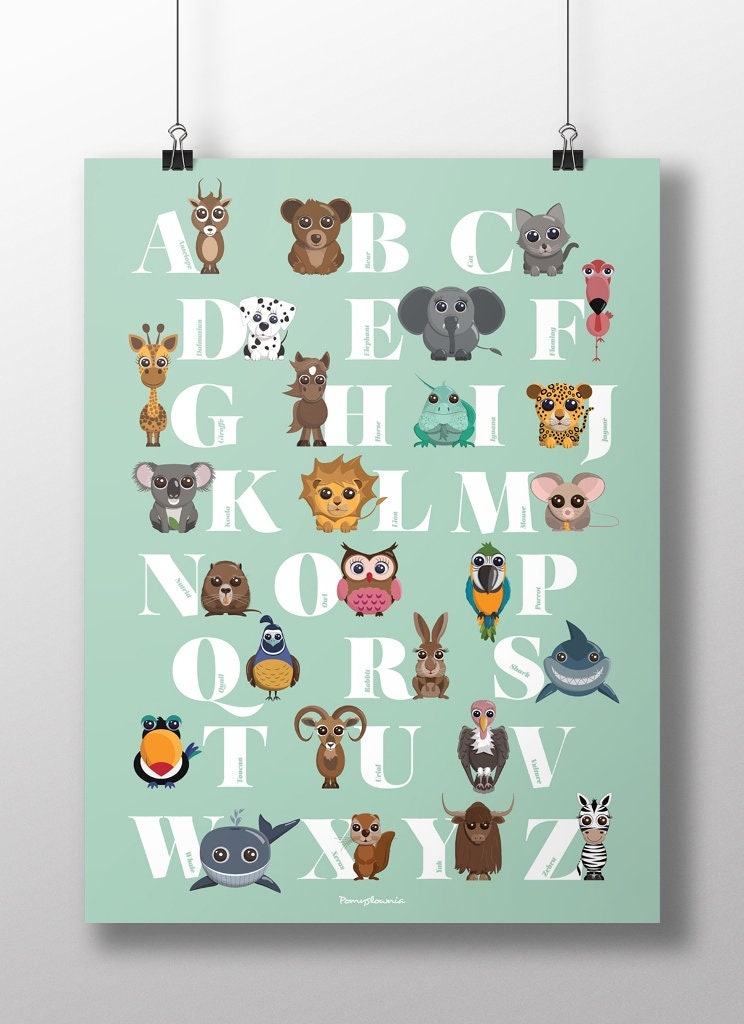 ENGLISH ALPHABET Colorful Poster With the English Alphabet and Funny ...