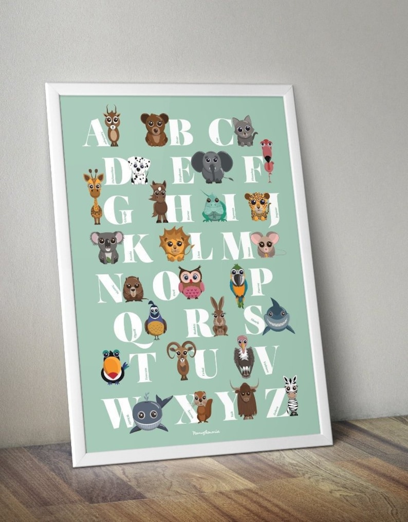 ENGLISH ALPHABET Colorful Poster With the English Alphabet and Funny ...