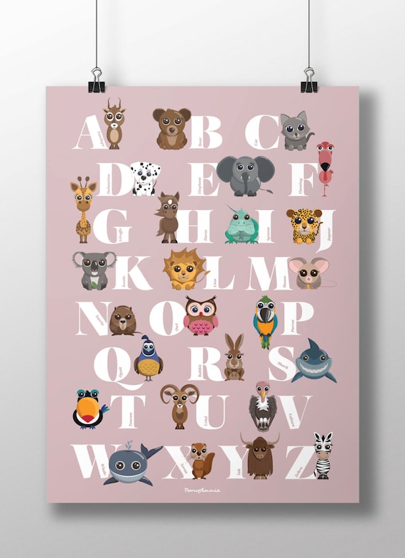 ENGLISH ALPHABET Colorful Poster With the English Alphabet | Etsy