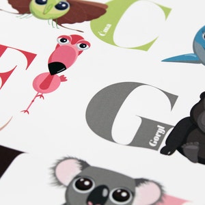 Colorful POSTER With the Polish Alphabet and FUNNY ANIMALS, Large ...
