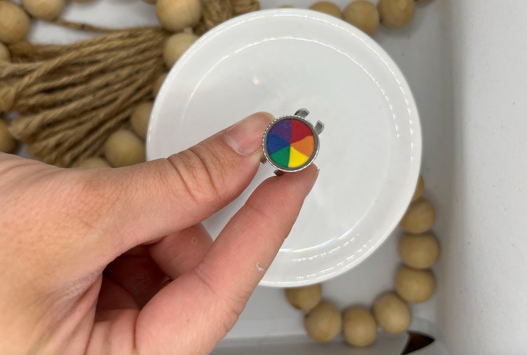 Color Wheel Ring—art Teacher—artist Jewelry—color Wheel - Etsy