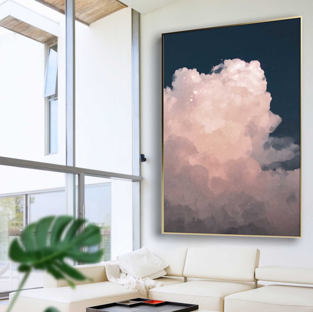 Cloud Painting Print, Cloudscape Art, Large Wall Art, Abstract Modern ...