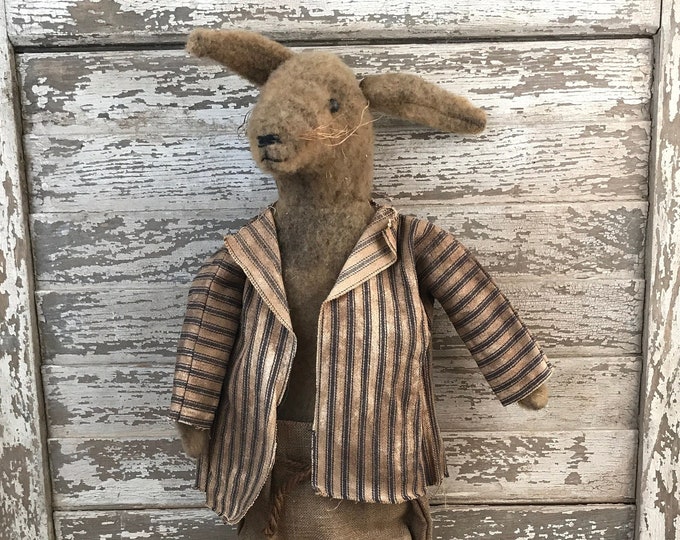 Primitive 20 henry Folk Art Early Style Bunny Rabbit Doll Easter Spring ...