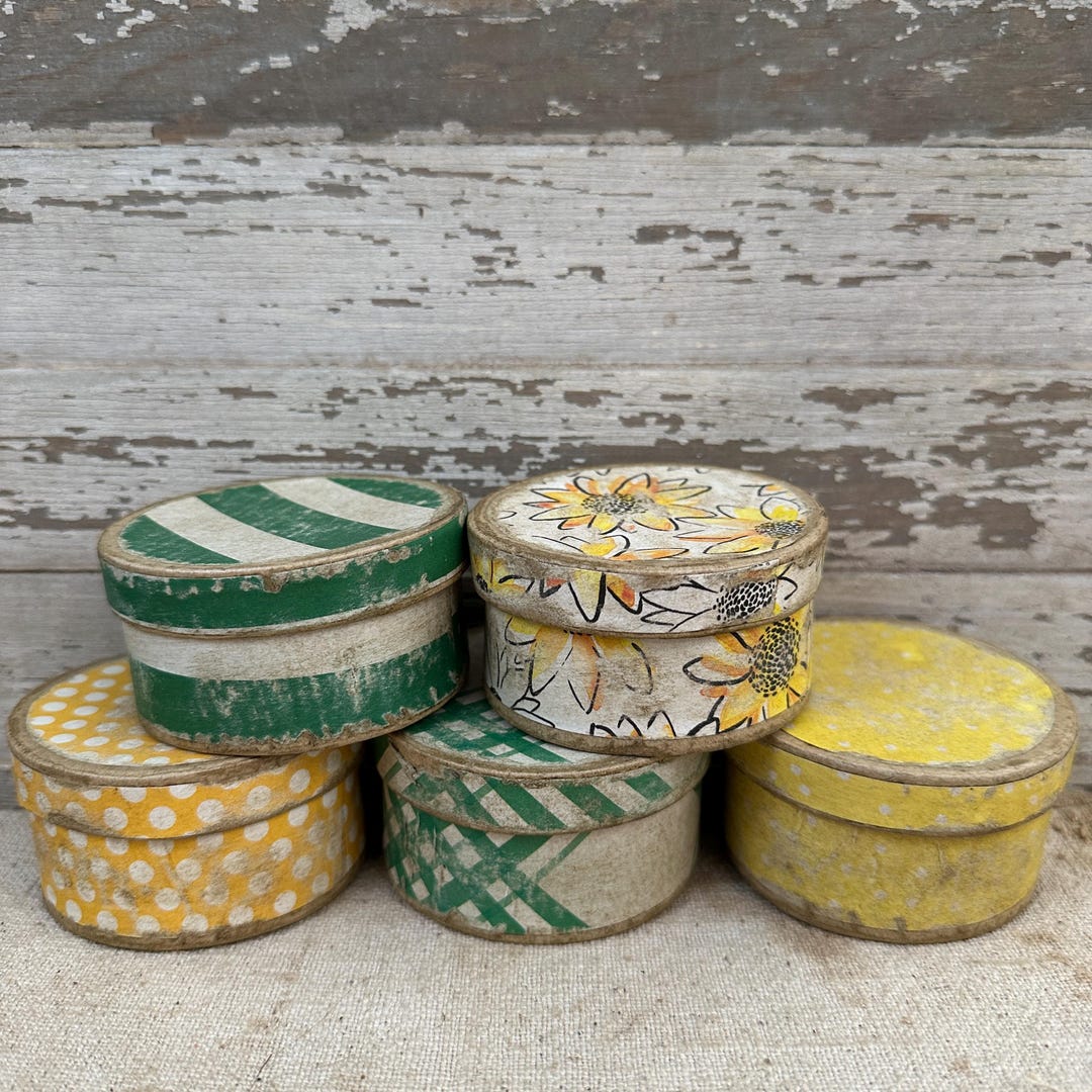 Primitive Grungy Paper Mache Boxes: Bowl Fillers, Set of 5 - Etsy