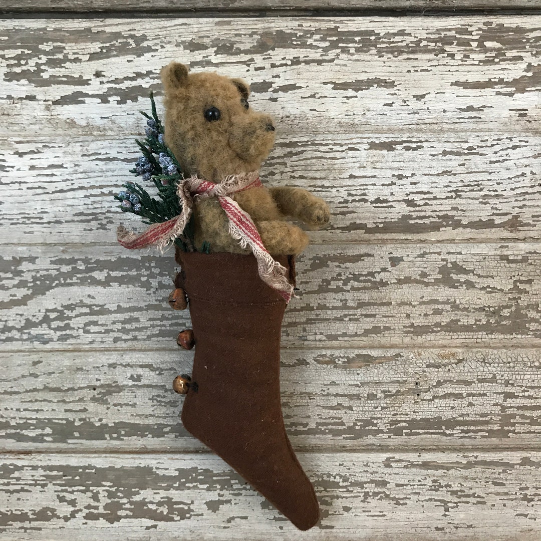 Primitive Sm. Teddy Bear no Legs Grungy 8 Hand Stitched Hanging ...