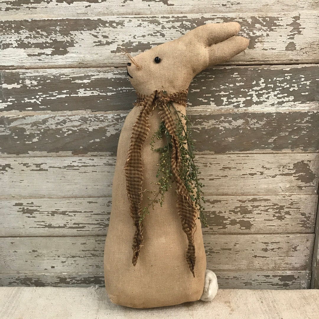 Primitive 12 Partly Rag Stuffed Garden Rabbit Bunny Hand Sewn Easter - Etsy