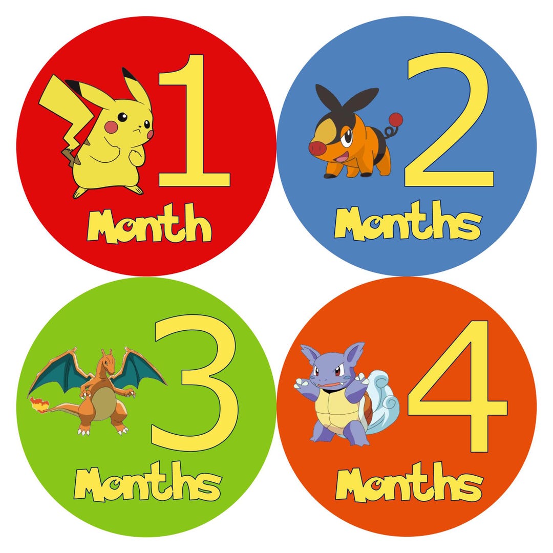 Pokemon-baby Boy Monthly-milestone Stickers-monthly Baby Stickers-boy ...