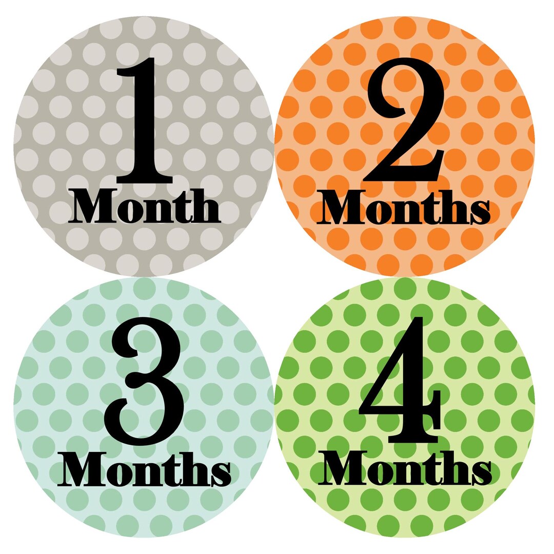 PRINTABLE INSTANT DOWNLOAD Polka Dot Baby Onesie® Milestone Stickers ...