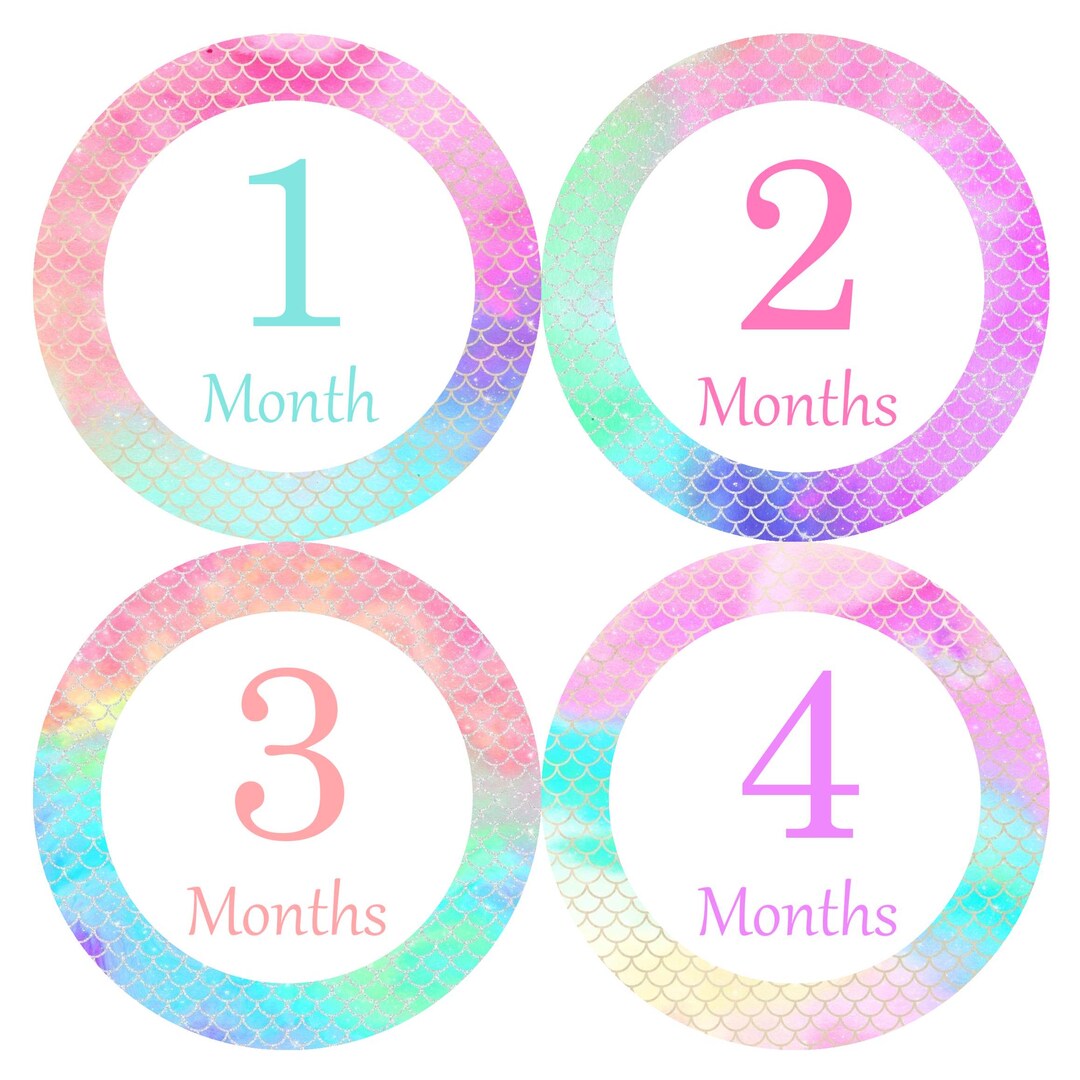 PRINTABLE INSTANT DOWNLOAD Mermaid Baby Onesie® Milestone Stickers ...
