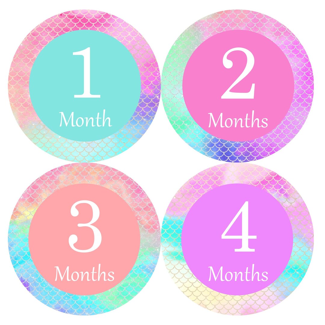 PRINTABLE INSTANT DOWNLOAD Mermaid Baby Onesie® Milestone Stickers ...