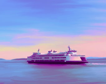 Seattle Ferry Fine Art Print Washington Ferry Bainbridge Island PNW ...