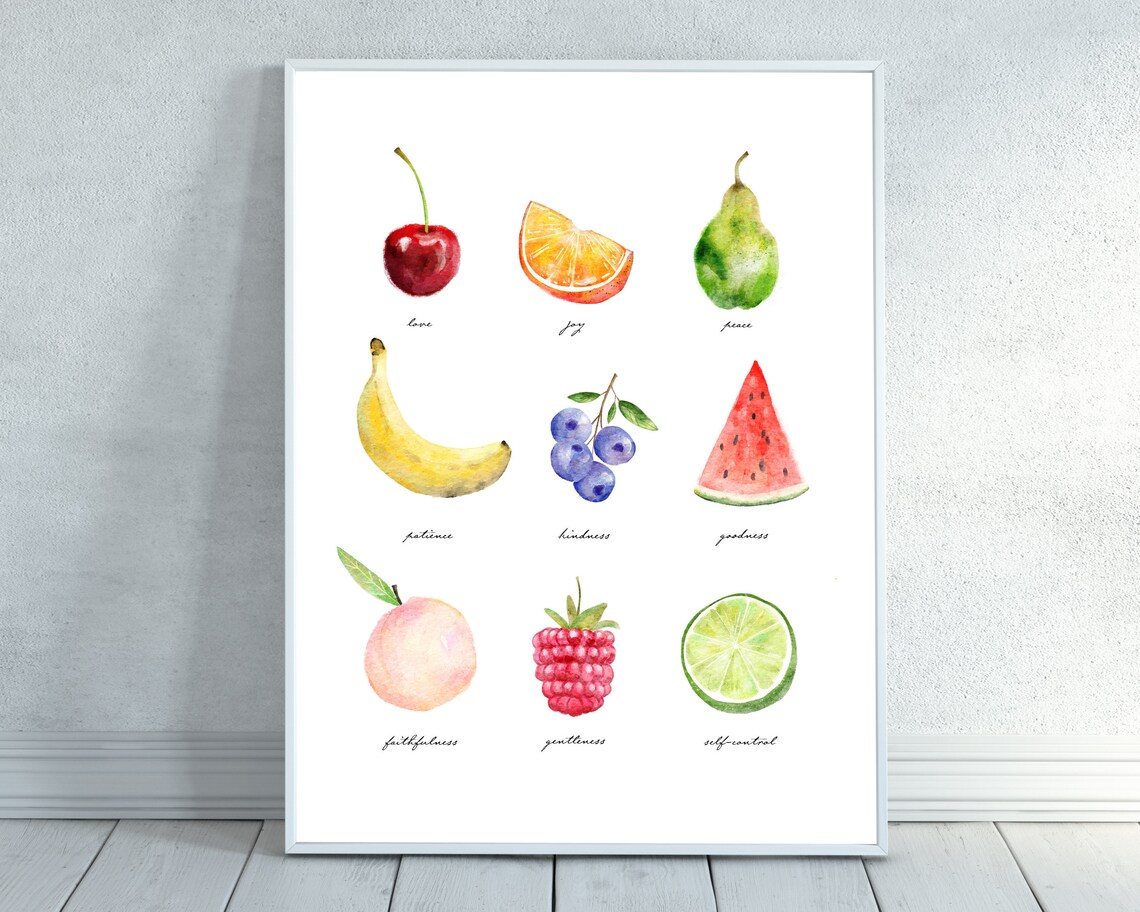 Fruit of the Spirit Watercolor Love Joy Peace Patience - Etsy