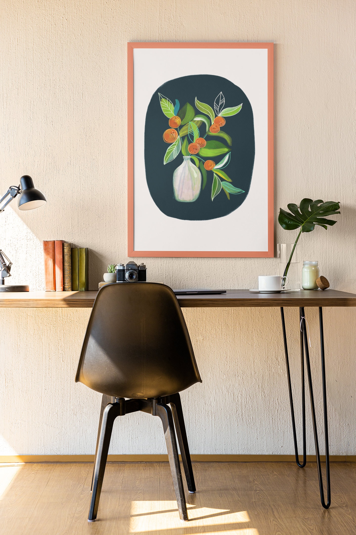 Orange Tree Gouache Painting: Floral Art Print - Etsy