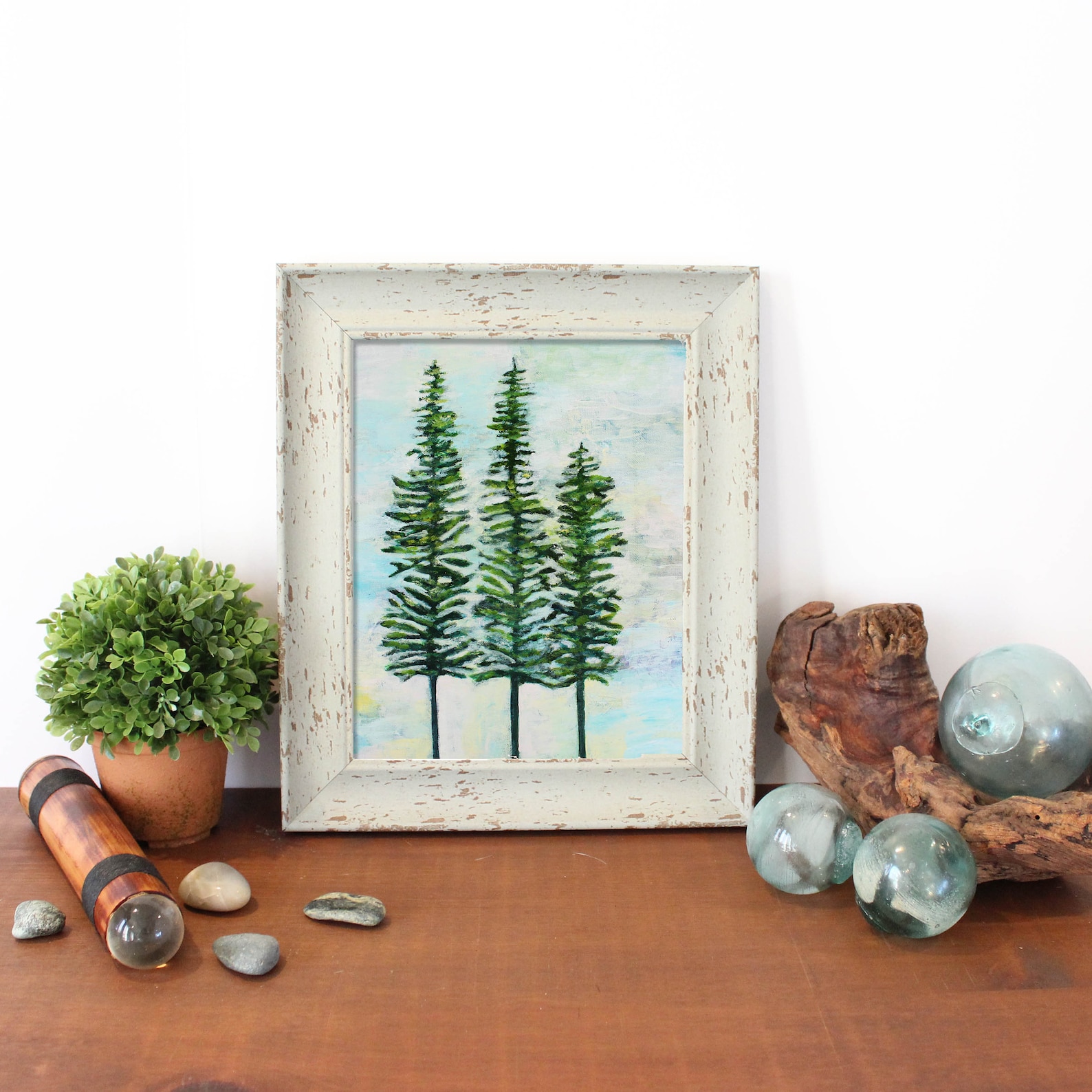 Tree Painting Tree Line Painting West Coast Art Print - Etsy