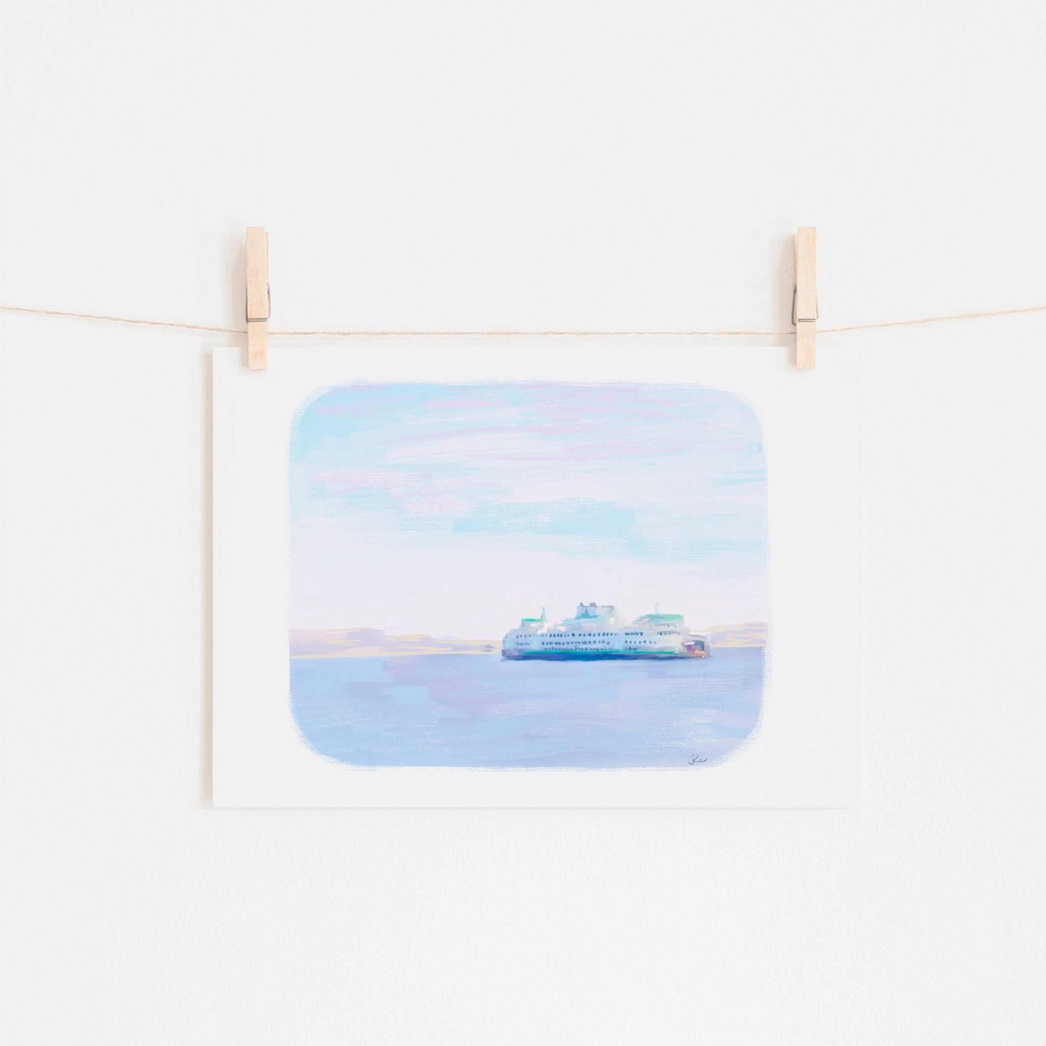 Seattle Ferry Art Print, Washington Ferry, Bainbridge Island, PNW Art ...