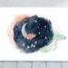 Floral, Moon, Watercolor Moon and Flowers, Moon and Stars, Starry Night ...