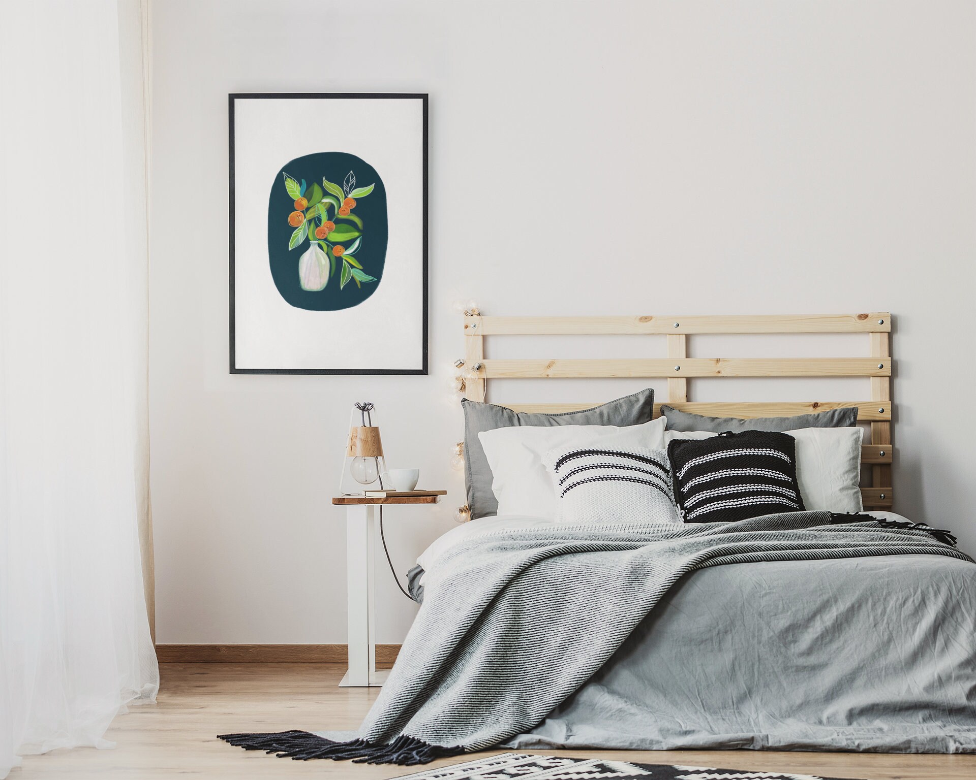 Orange Tree Gouache Painting: Floral Art Print - Etsy
