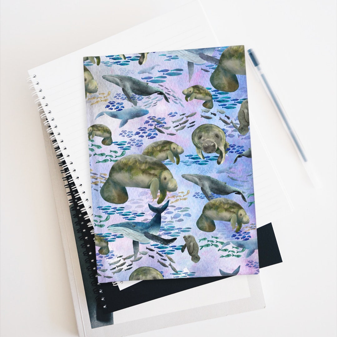 Manatee & Whale Sketchbook: Ocean Garden Unlined Journal - Etsy