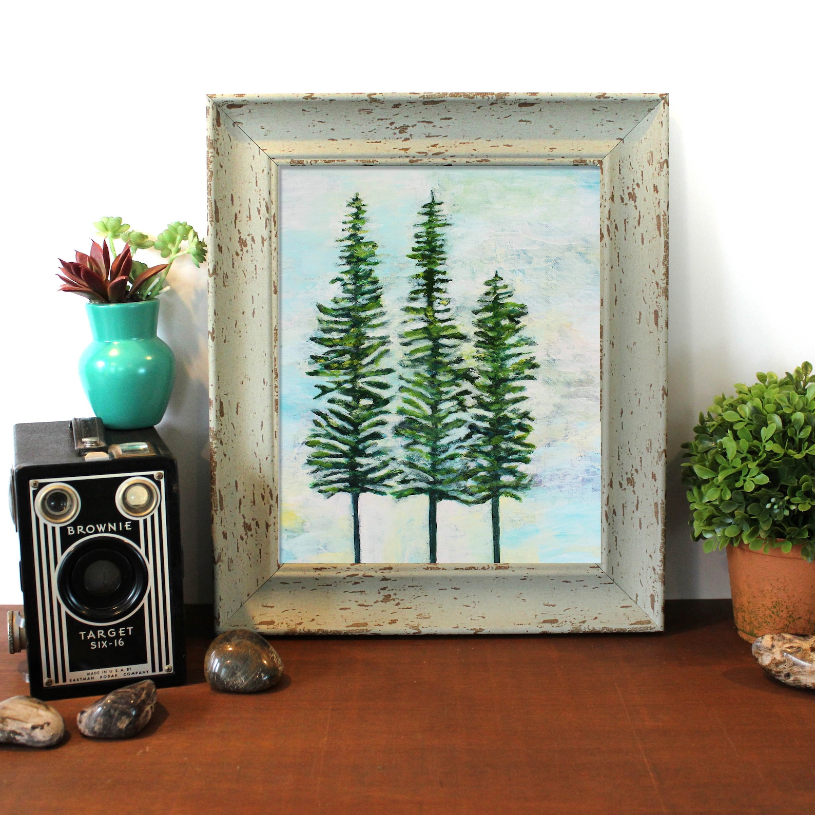 Tree Painting Tree Line Painting West Coast Art Print - Etsy