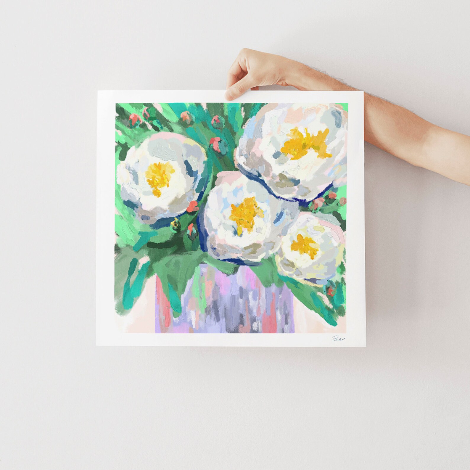 White Flowers, White Peonies, Peony, Impressionist Flowers, Abstract ...