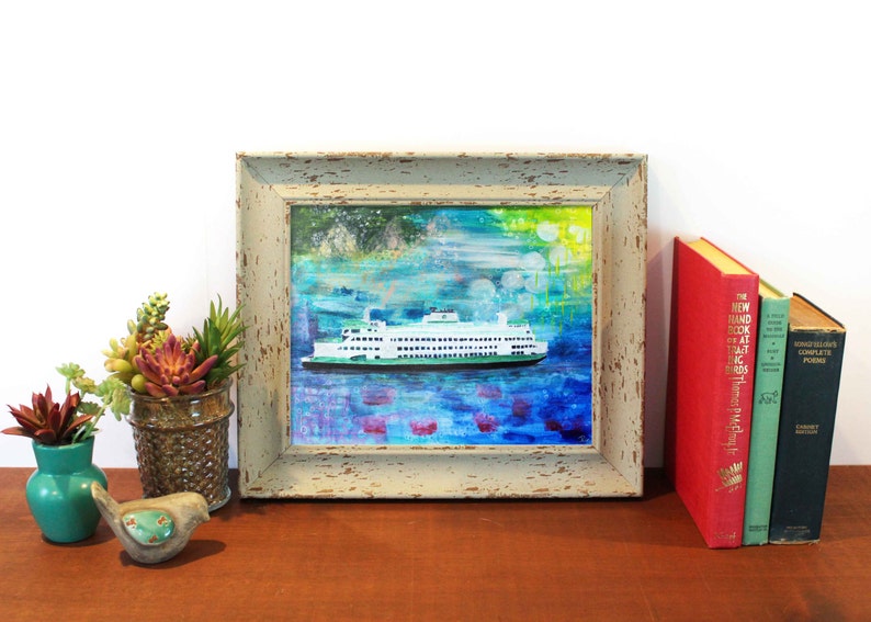 Seattle Ferry Art Print Washington Ferry Bainbridge Island - Etsy