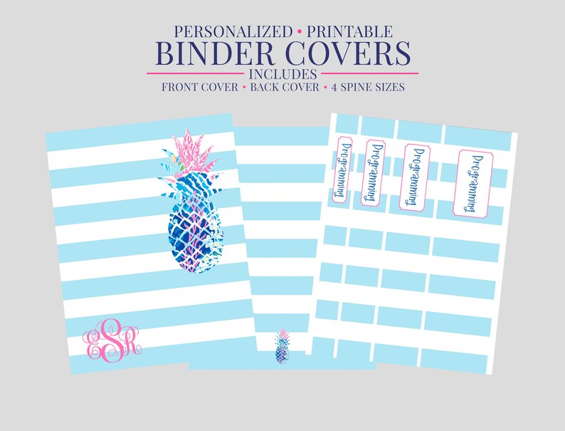 Printable Binder Cover for Teachers and Students, Personalized ...