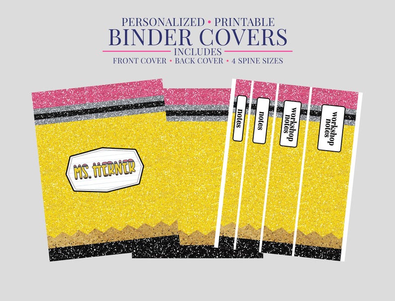 Monogram Binder Covers, Printable Personalized Binder Cover and Spines ...