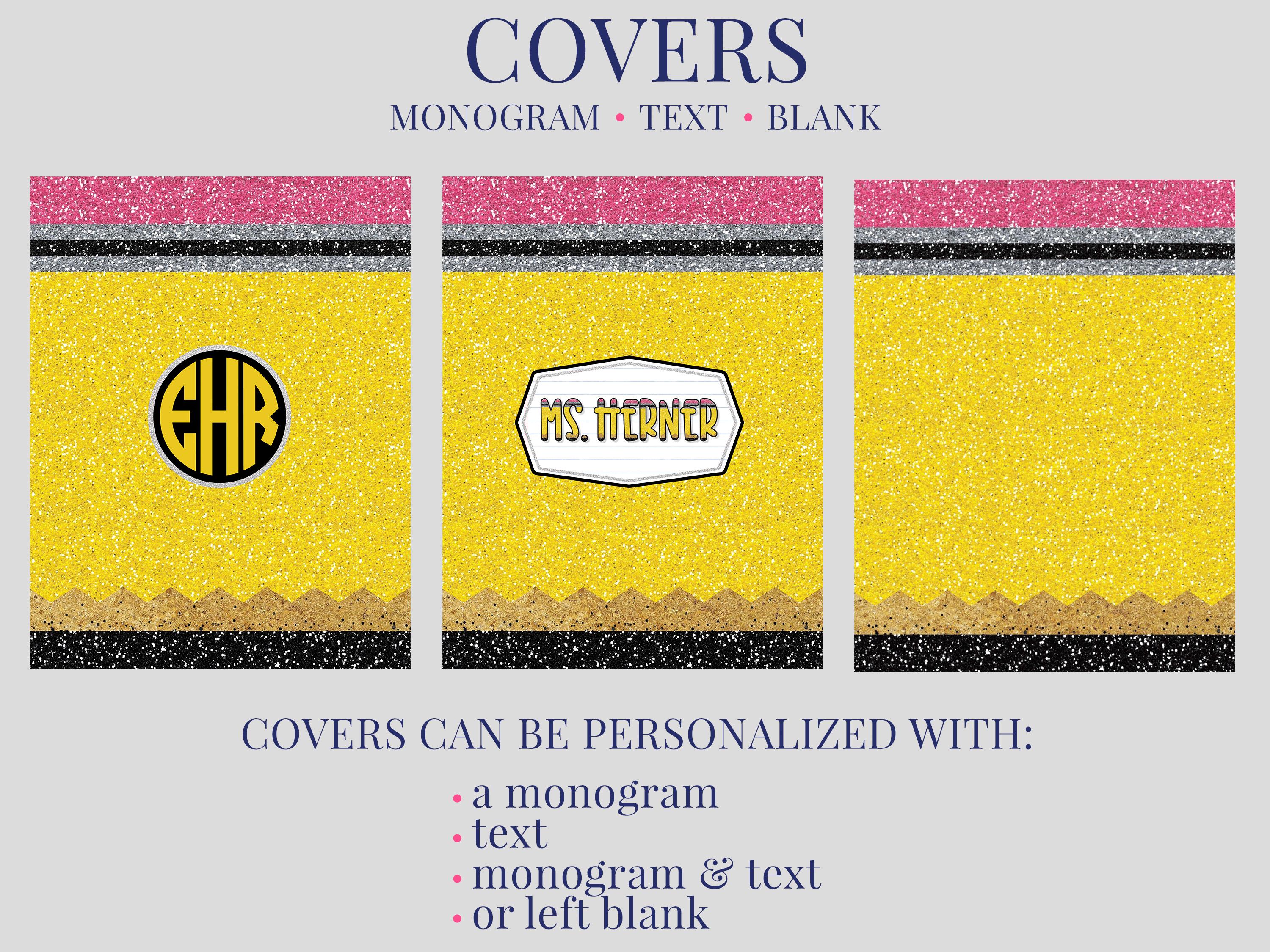 Monogram Binder Covers, Printable Personalized Binder Cover and Spines ...