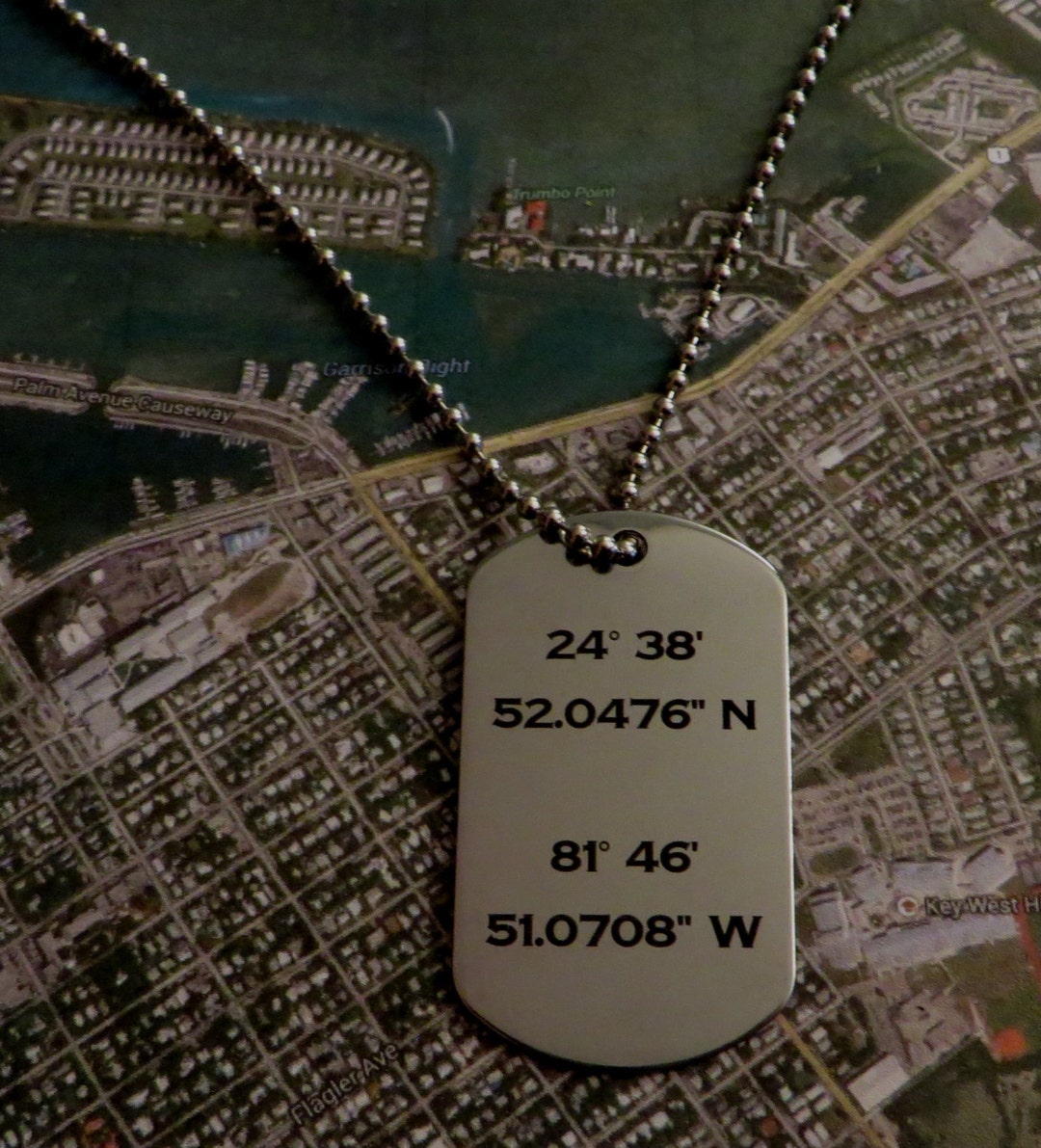 Latitude Longitude Stainless Steel Dog Tag Christmas Gift Boyfriend ...