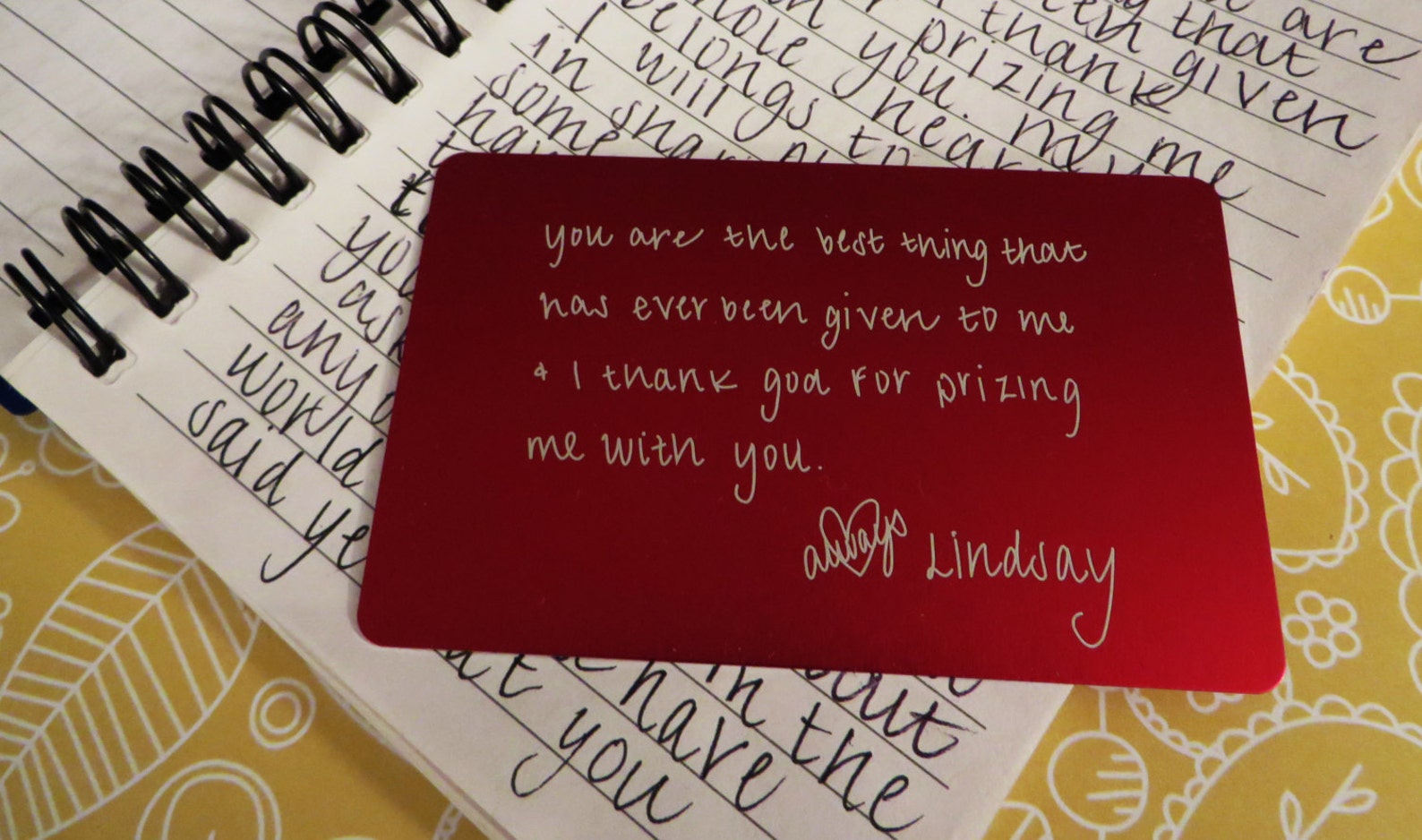 Handwritten Note Engraved Wallet Insert, Personalized and Custom, Your ...