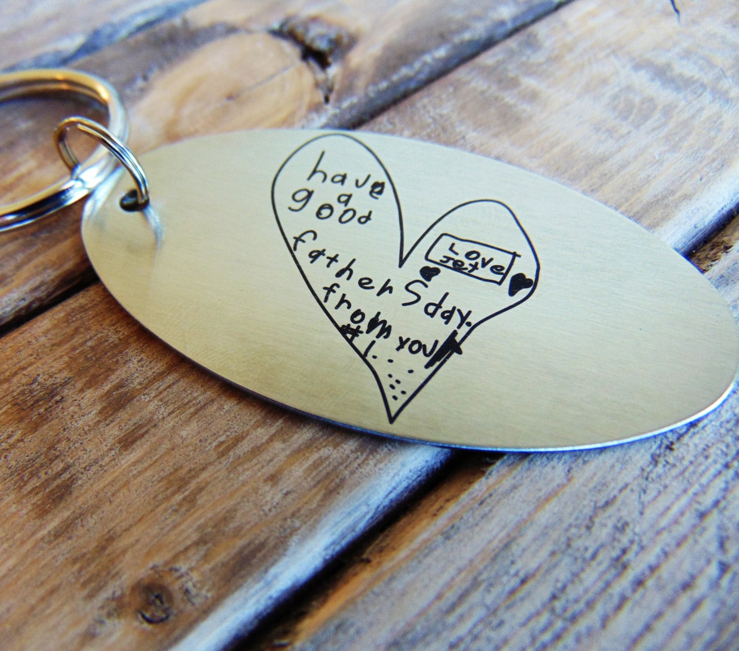 Kid's Drawing Key Chain Actual Child's Handwriting - Etsy