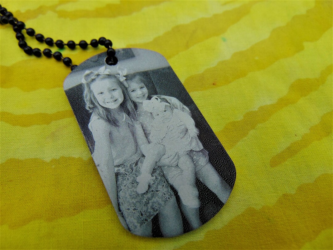 Children's Picture on Dog Tag With Personal Message on Back -your ...