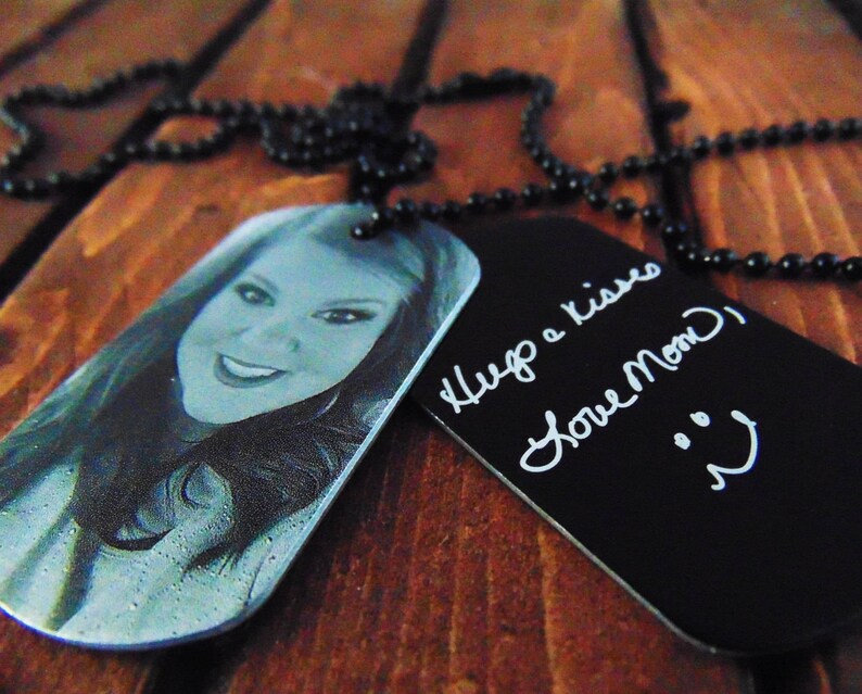 Children's Picture on Dog Tag With Personal Message on - Etsy