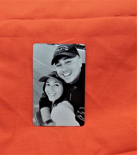 Engraved Wallet Insert With Picture Personalized Custom Etched | Etsy