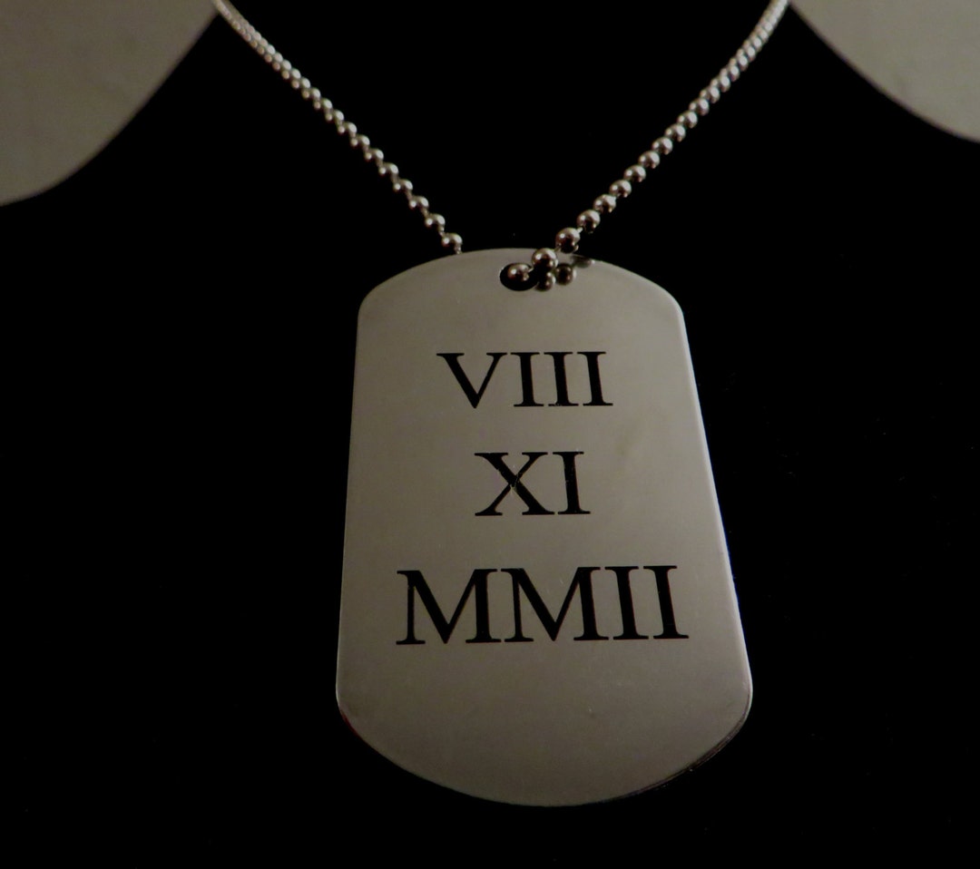 Roman Numeral Stainless Steel Dog Tag Christmas Gift - Etsy