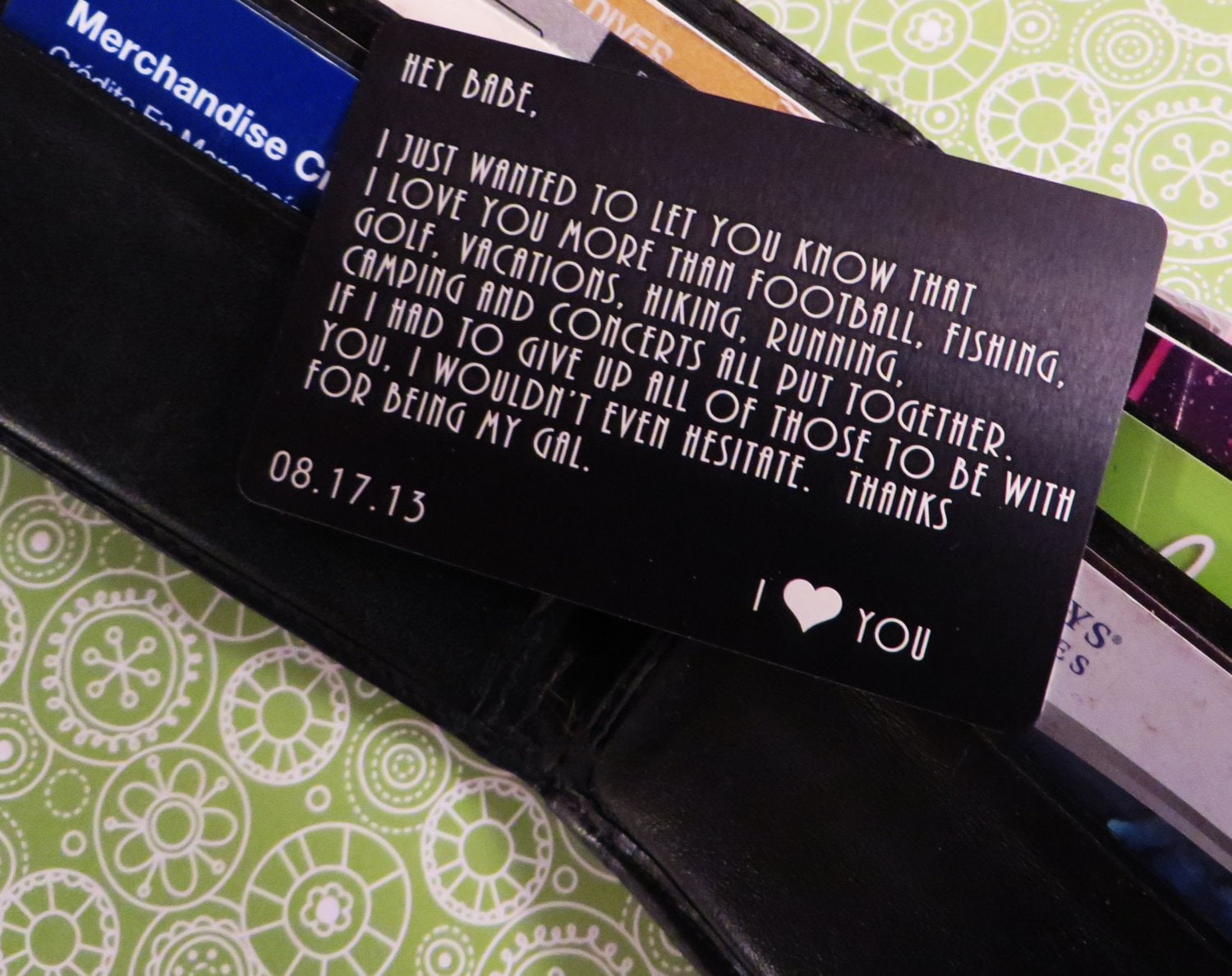 Engraved Metal Wallet Insert Personalized Wallet Card Beautifully ...